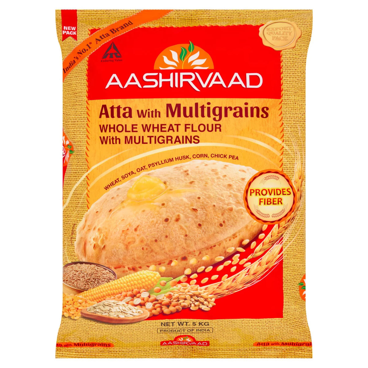 Aashirvaad multigrain Chakki atta wheat flour 5kg – My Spice Market
