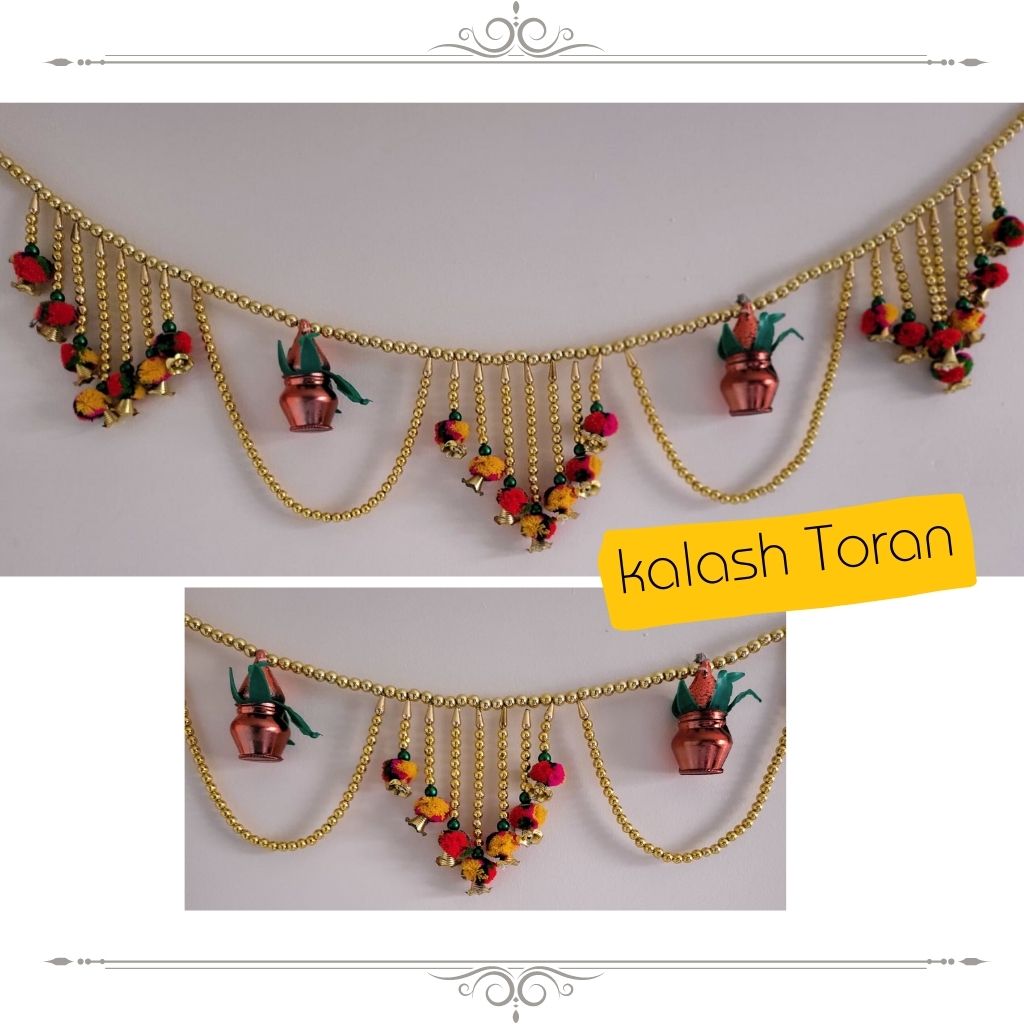 Authentic Indian copper Lotta style Traditional Door Hanging Pom Pom T ...