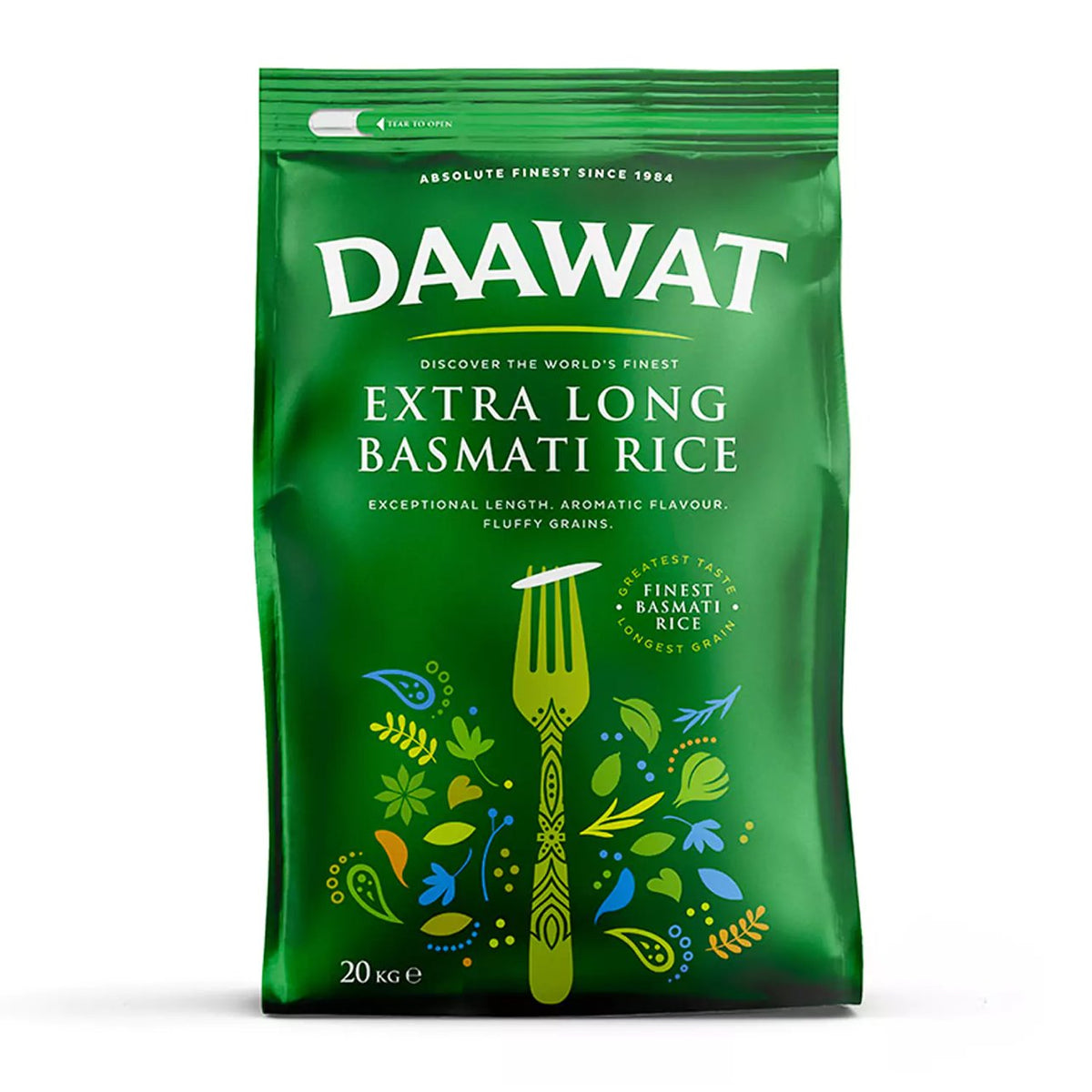 DAAWAT EXTRA LONG BASMATI RICE GREEN BAG 20kg – My Spice Market