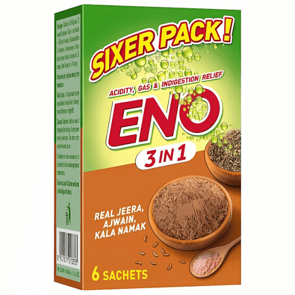 Eno 3 in 1 real jeera,ajwain,kala namak 6 pouch pack 5 gm – My Spice Market